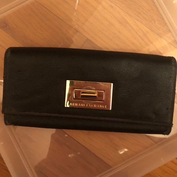 Armani Exchange | Bags | Armani Exchange Black With Gold Turn Key ...